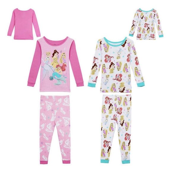 Disney | Pajamas | Disney Princess 4piece Cotton Pj Pajama Set Ariel ...